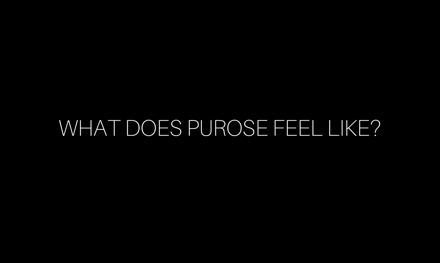 What does purpose feel like?